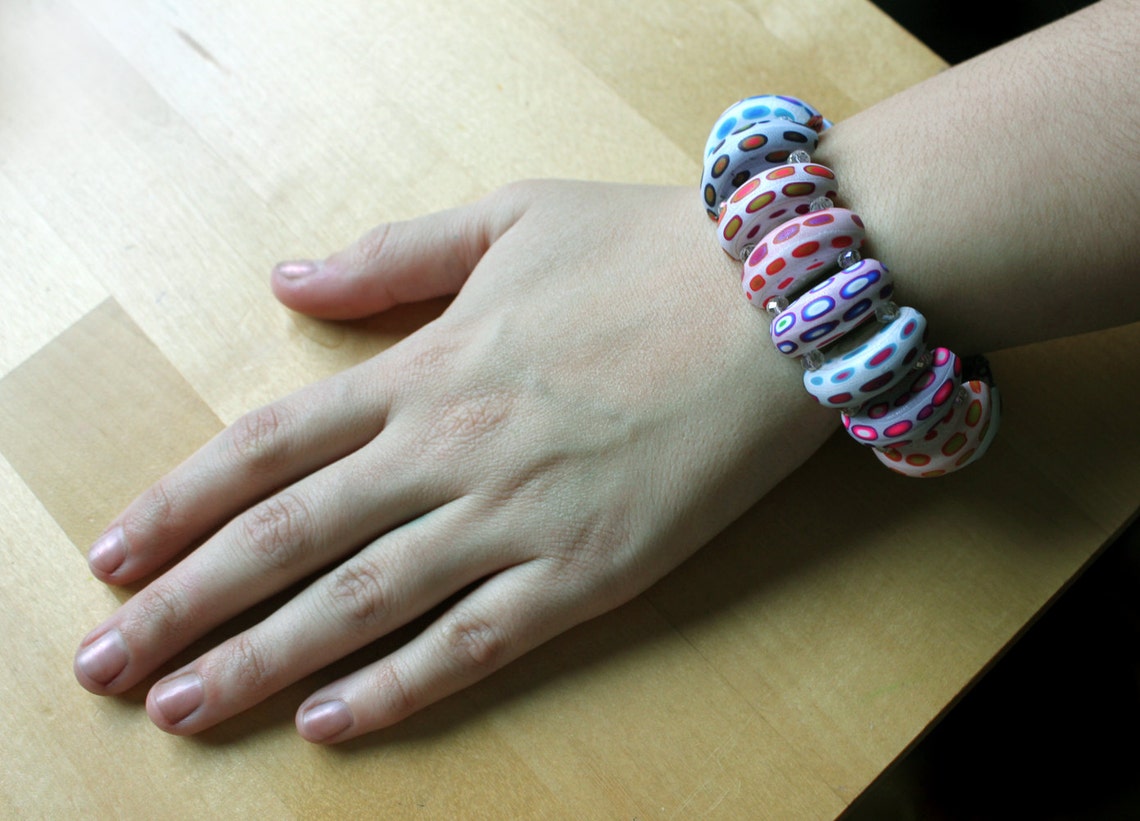Polymer Clay Bracelet, Handmade Jewelry - Etsy