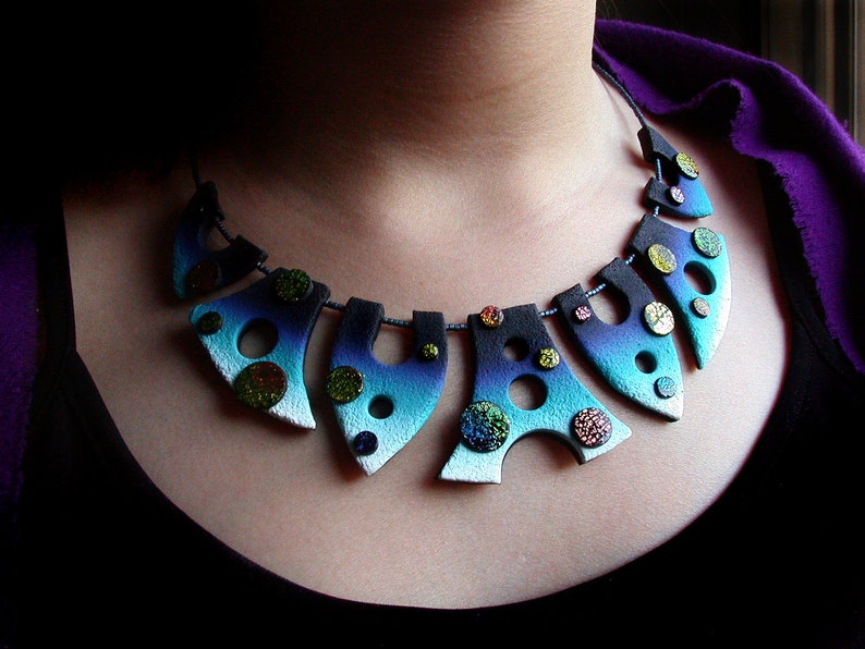 Otherworldly Polymer Clay Necklace, Original Design by Silvia Ortiz De ...