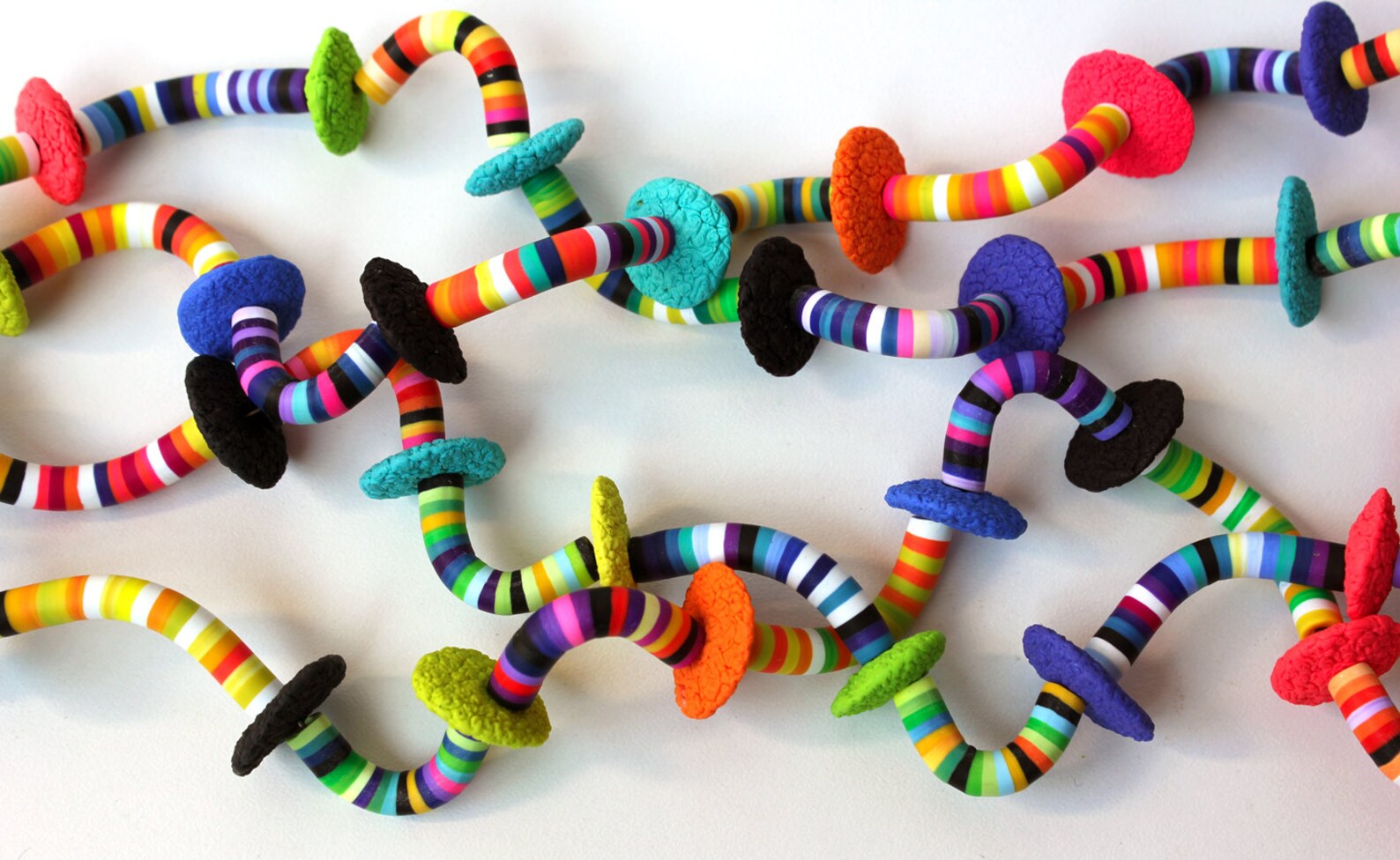 Original, Colorful and Funny Polymer Clay Necklace, Happy Worms - Etsy