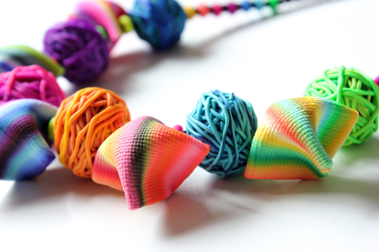 Polymer Necklace Clothes and Skeins made to order handmade. | Etsy