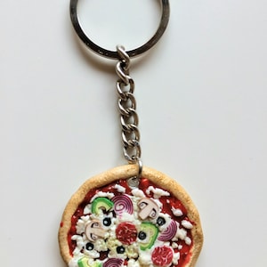 Polymer Clay Pizza Keychain, Handmade - Etsy