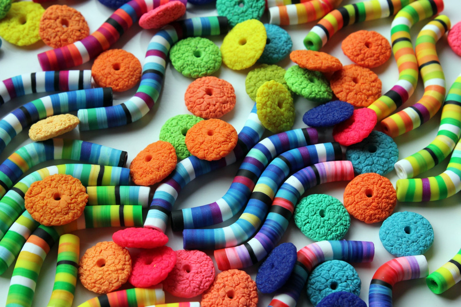 Original, Colorful and Funny Polymer Clay Necklace, Happy Worms - Etsy