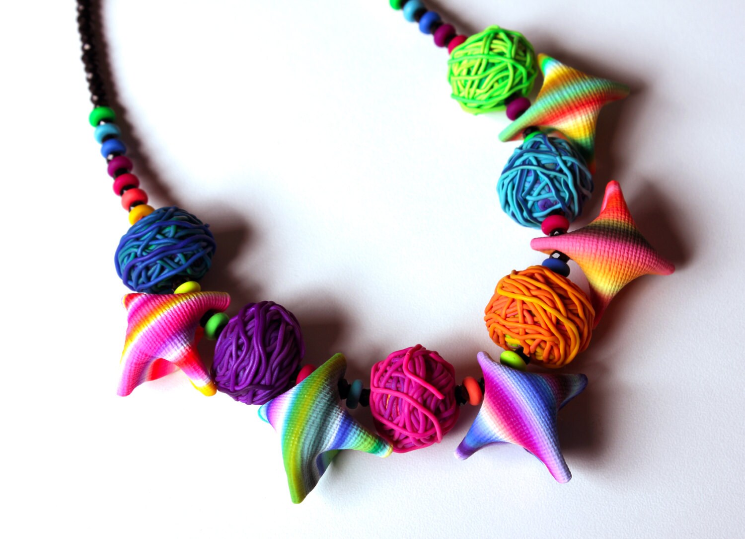 Polymer Necklace Clothes and Skeins made to order handmade. | Etsy