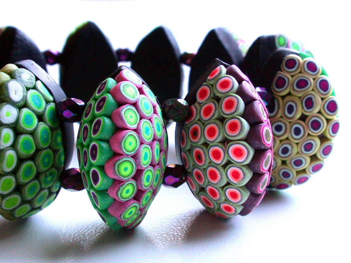 Polymer Clay Bracelet Fall Colors - Etsy