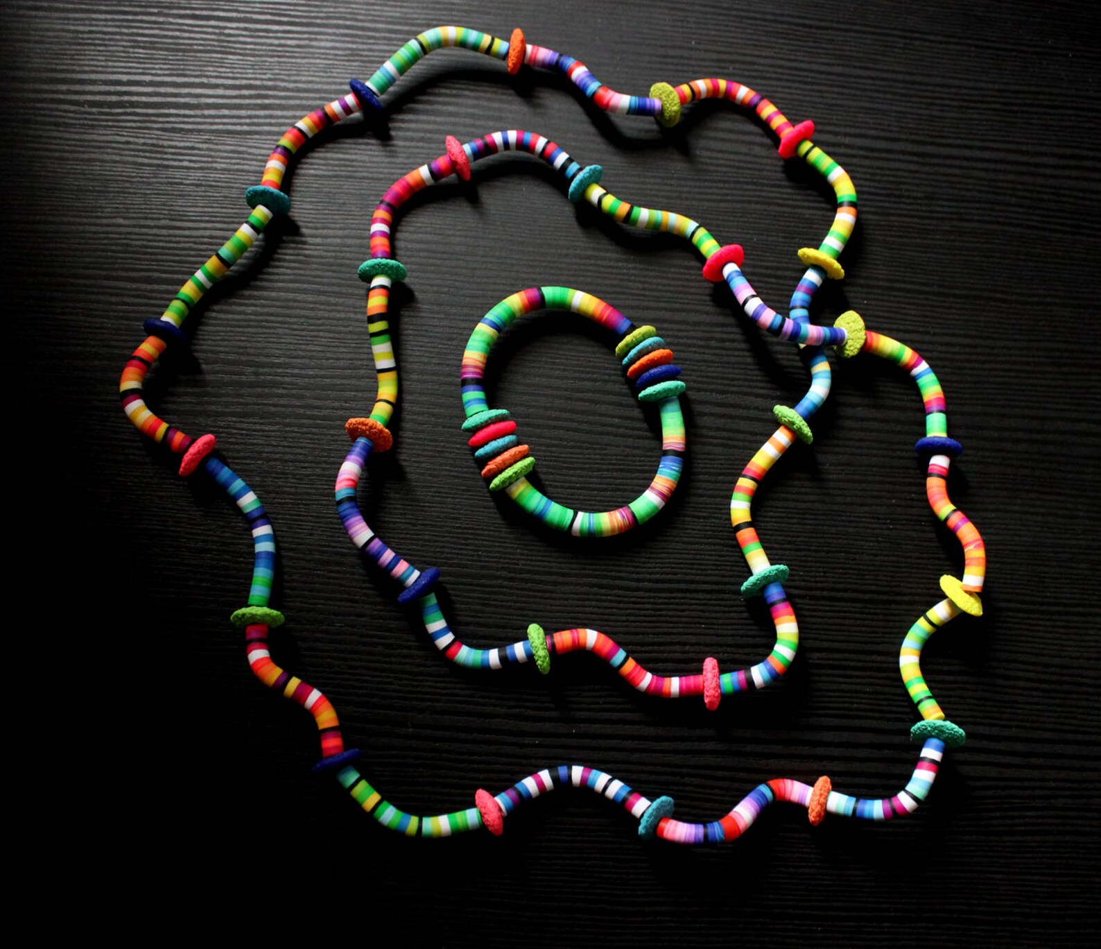 Original, Colorful and Funny Polymer Clay Necklace, Happy Worms - Etsy