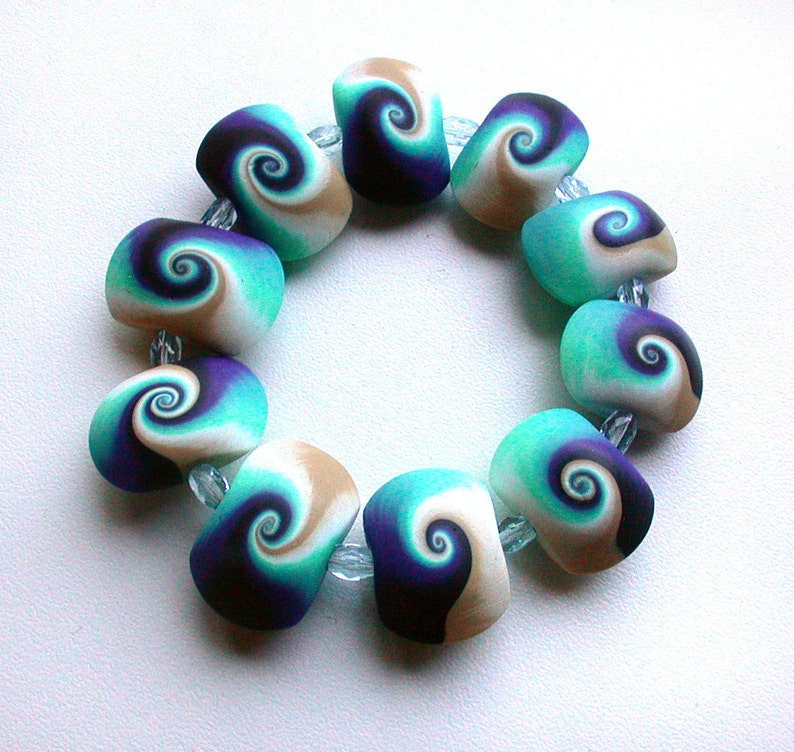 Polymer Bracelet Blue Swirls - Etsy