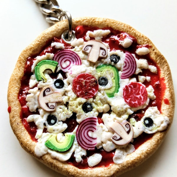 Pizza Keychain - Etsy