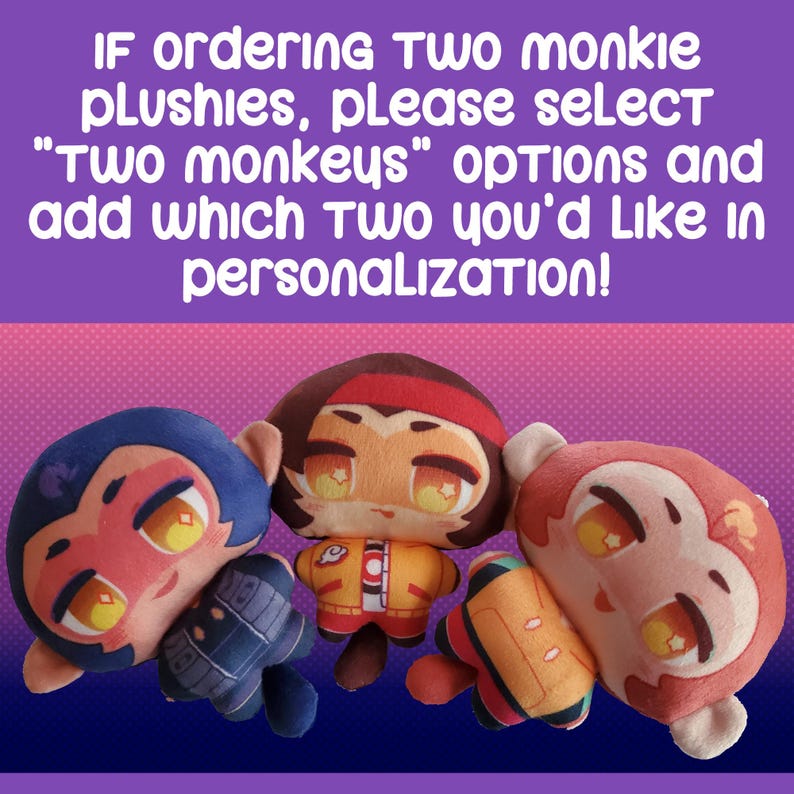Shadowpeach - Sun Wukong & Macaque - MK LMK - 10cm Squeaky Plushie ...
