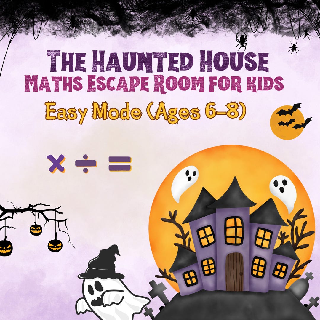 Haunted House Math Escape Room for Kids | Printable Halloween Math Game ...