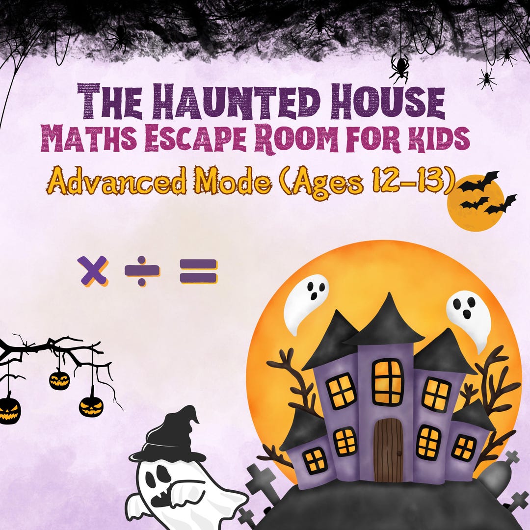 Haunted House Math Escape Room for Kids | Printable Halloween Math Game ...