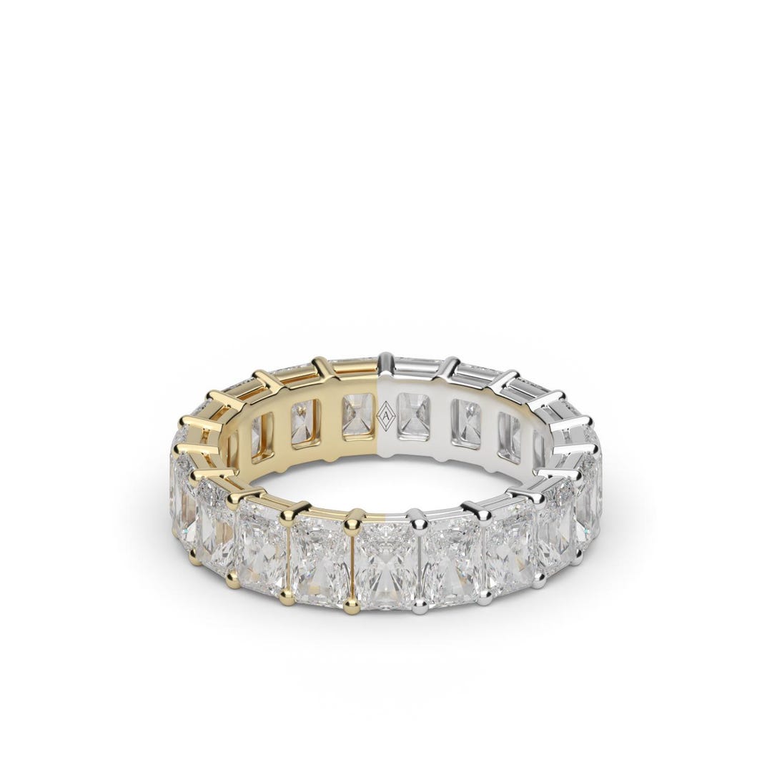 5 Carat Radiant Cut Diamond Two-tone Eternity Ring - Etsy