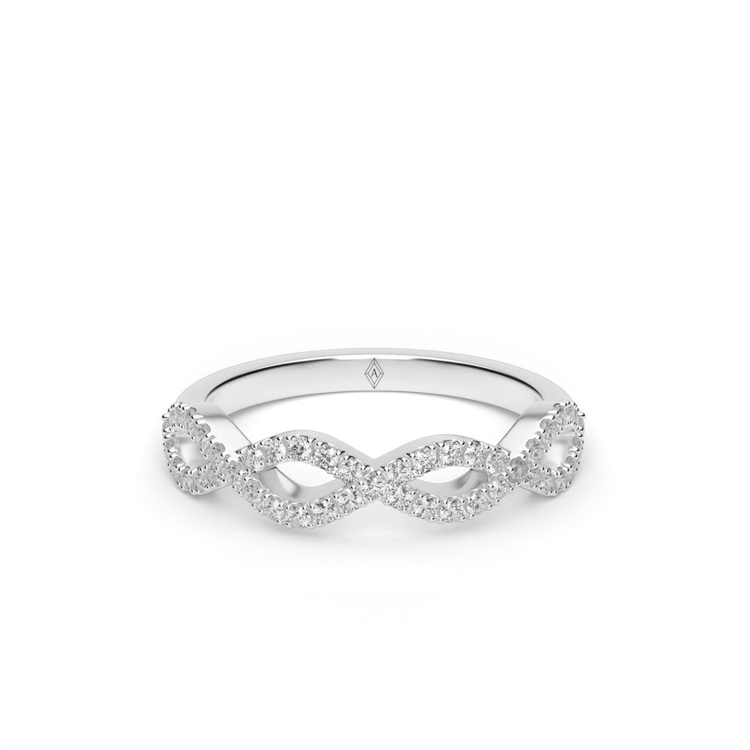 Infinity Twist Pavé Diamond Wedding Ring - Etsy