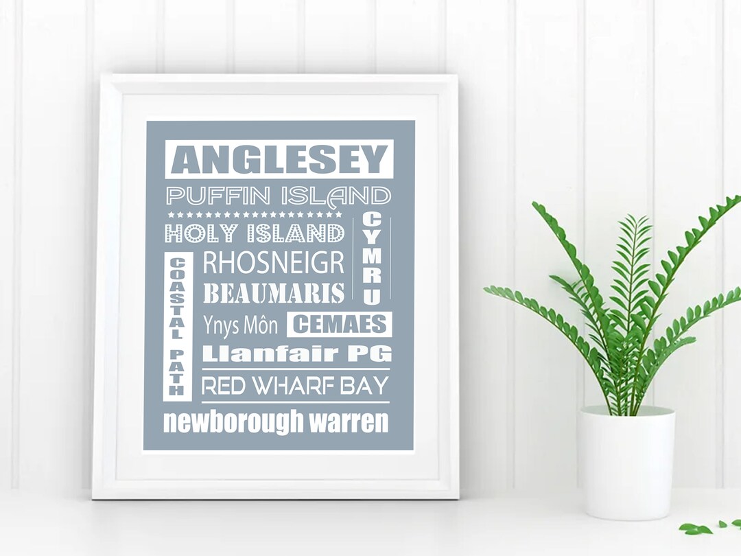 Personalised Anglesey Word Art Print - Etsy
