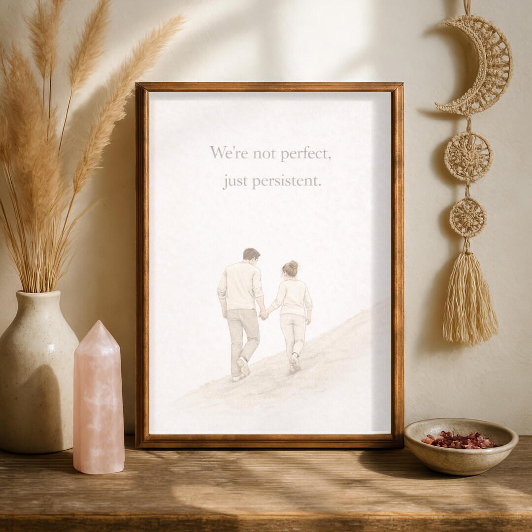 Minimalist Couple Art Print | Romantic Relationship Quote (digital ...