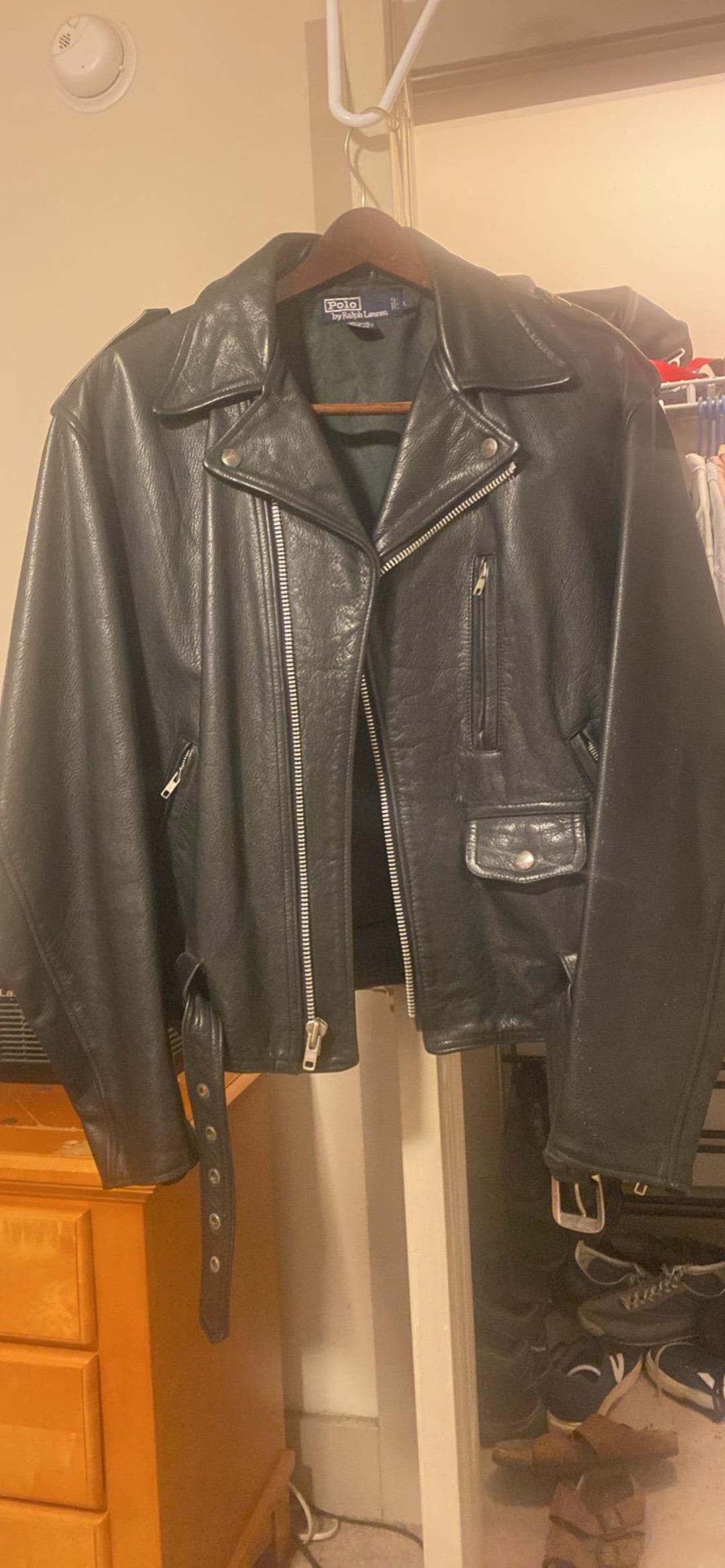 Polo Leather Biker Jacket - Etsy