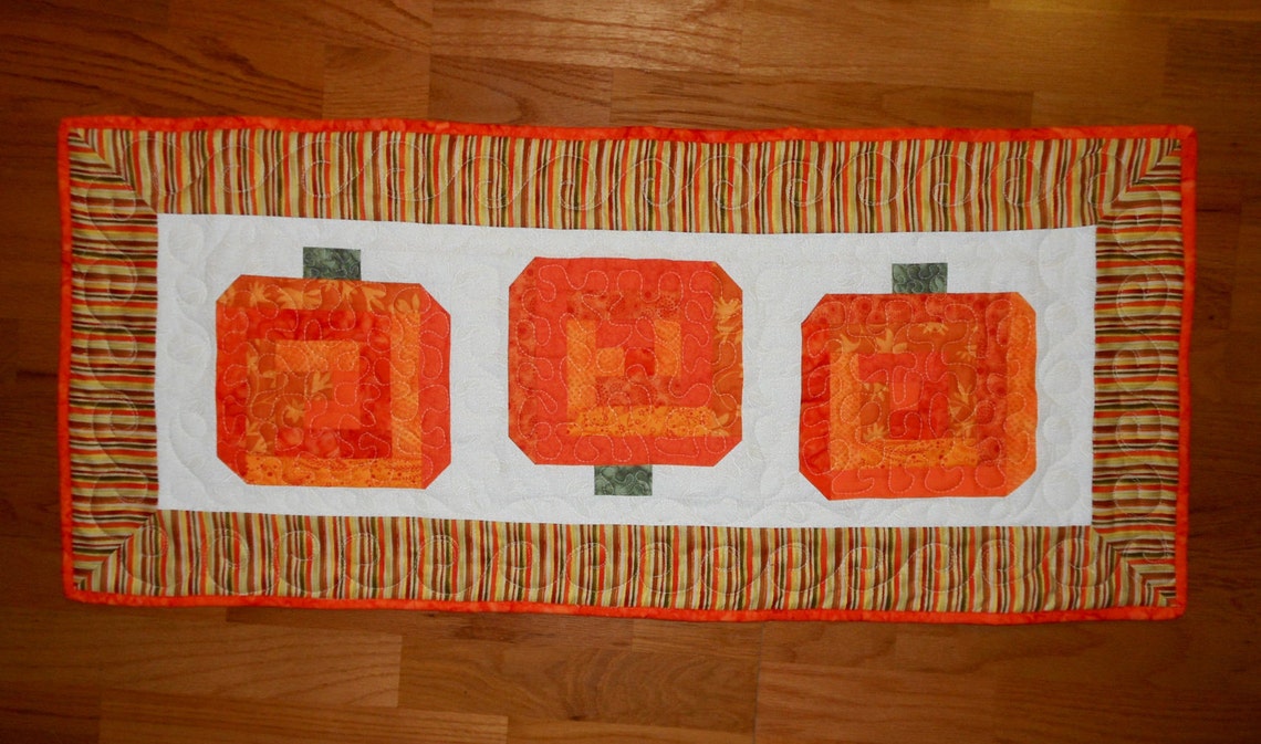 Log Cabin Pumpkin PDF Table Runner Pattern - Etsy