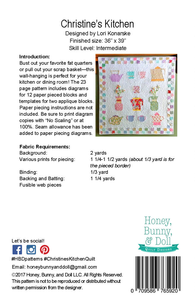 Christine's Kitchen PDF Quilt Pattern - Etsy