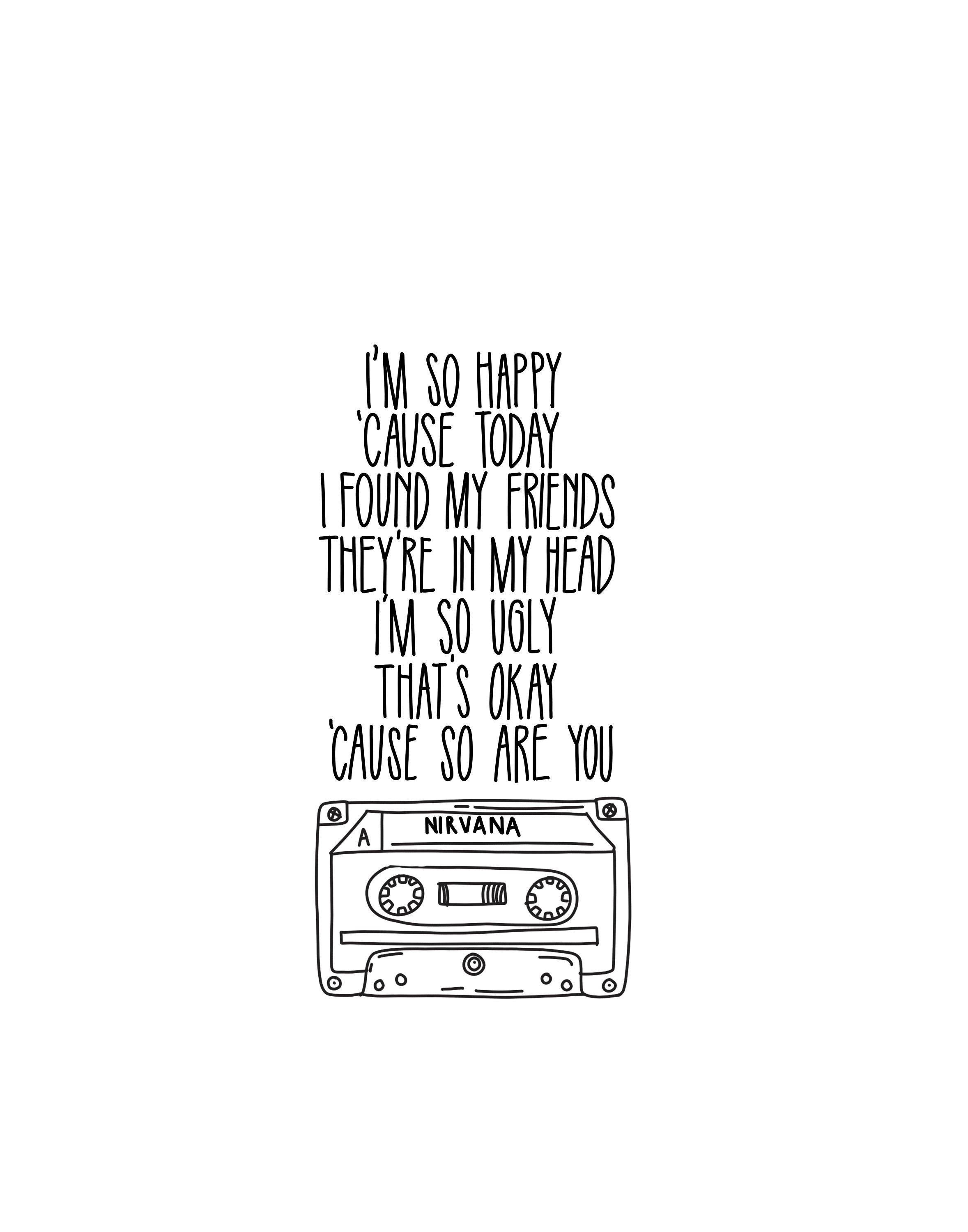 Nirvana Lithium Kurt Cobain Lyrics Words And Quotes 8x10 Or Etsy