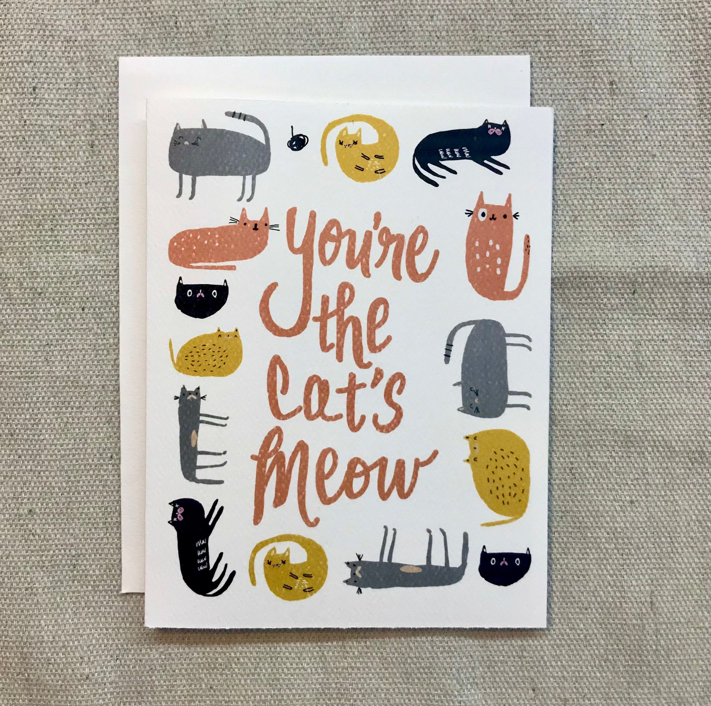 You're the Cat's Meow Fun All Occasion Greeting Card | Etsy