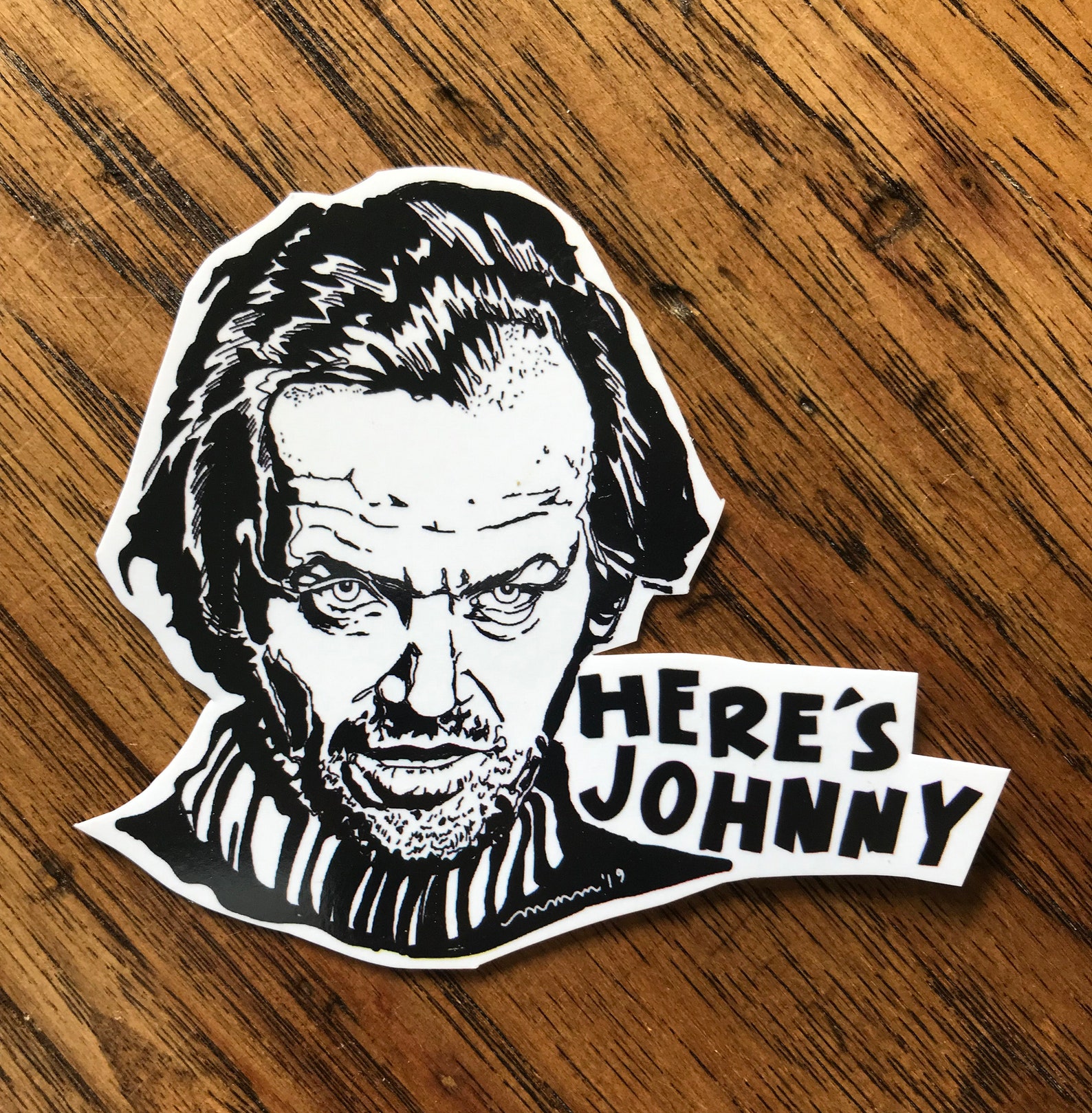 The Shining Here's Johnny Sticker Decal Glassy Vinyl | Etsy