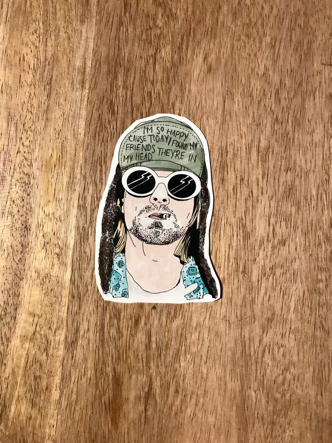 Kurt Cobain Sticker - Lithium Song Lyrics - Nirvana Sticker - Decal ...