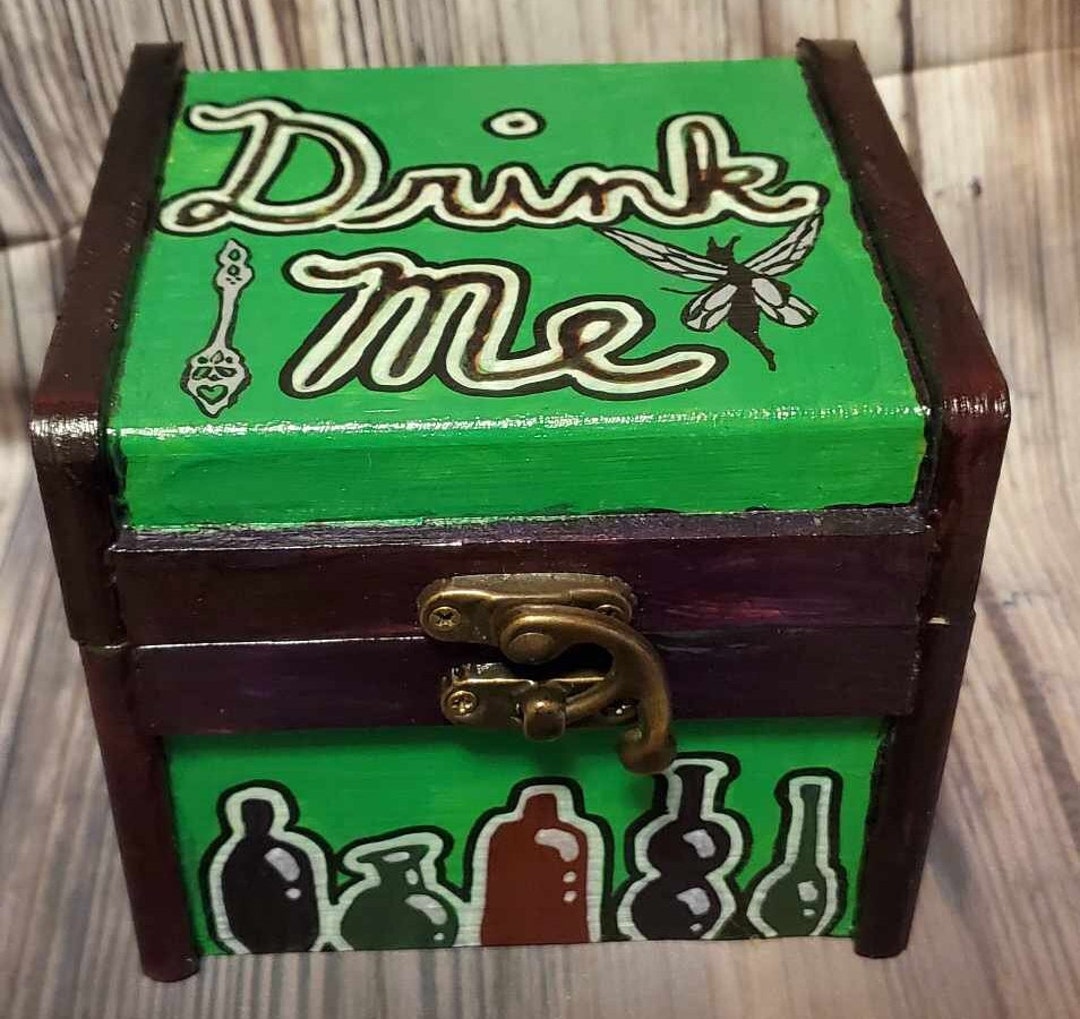 Alice in Wonderland 'drink Me' Green Absinthe Stash Box - Etsy