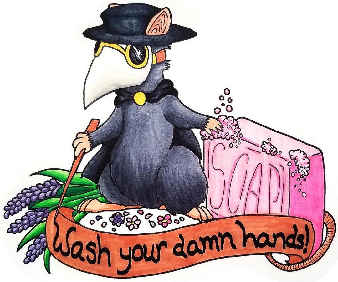 3" Wash Your Hands Plague Rat Sticker - Etsy