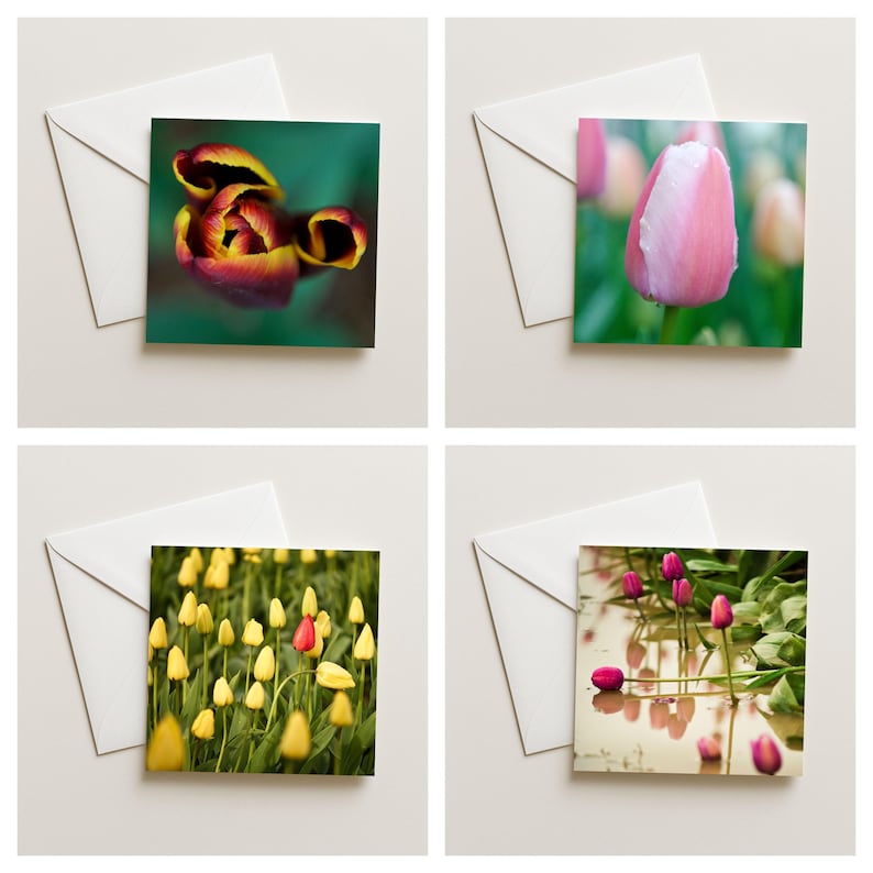 Spring Florals | 4 Blank Greeting Cards | Floral Blossom Photography ...