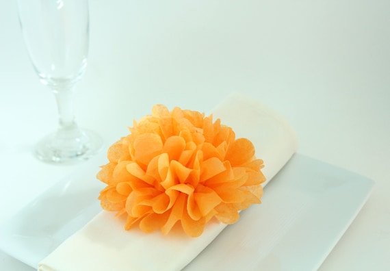 20 Tissue Paper Flower Napkin Rings- CUSTOM COLORS- Party Decor, event ...