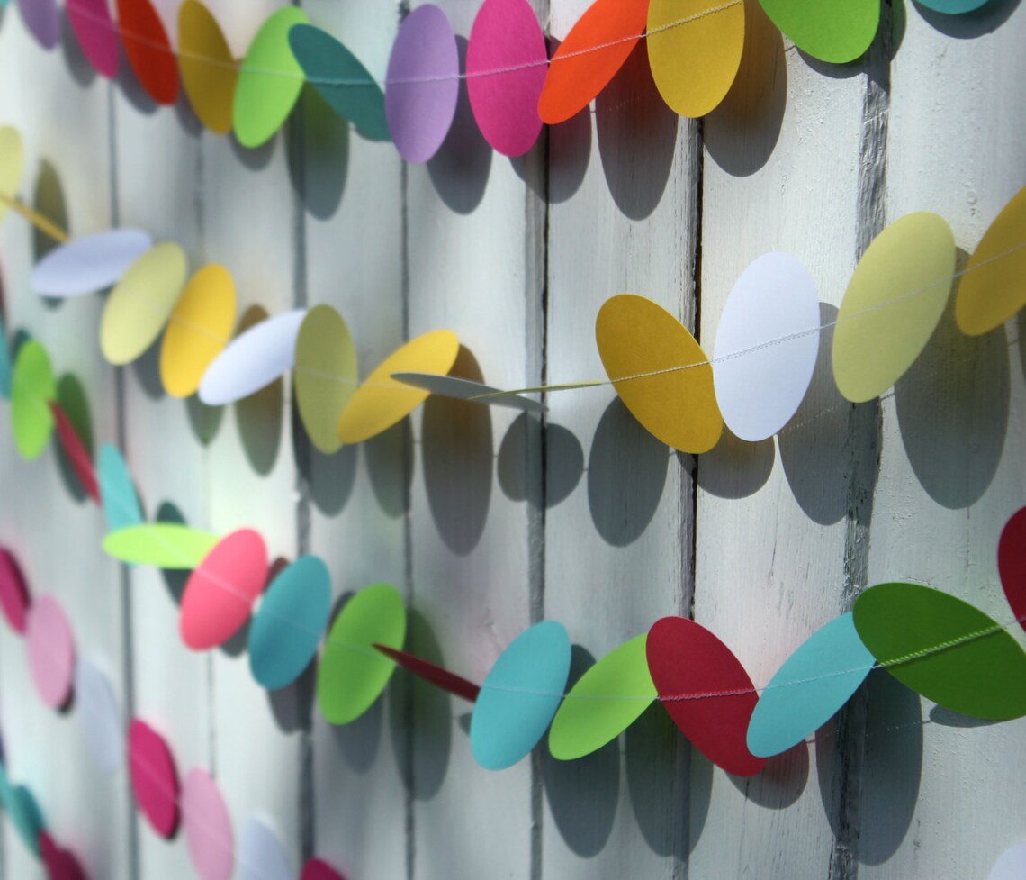 Paper Garland Pick Your Custom Colors Birthday Party | Etsy