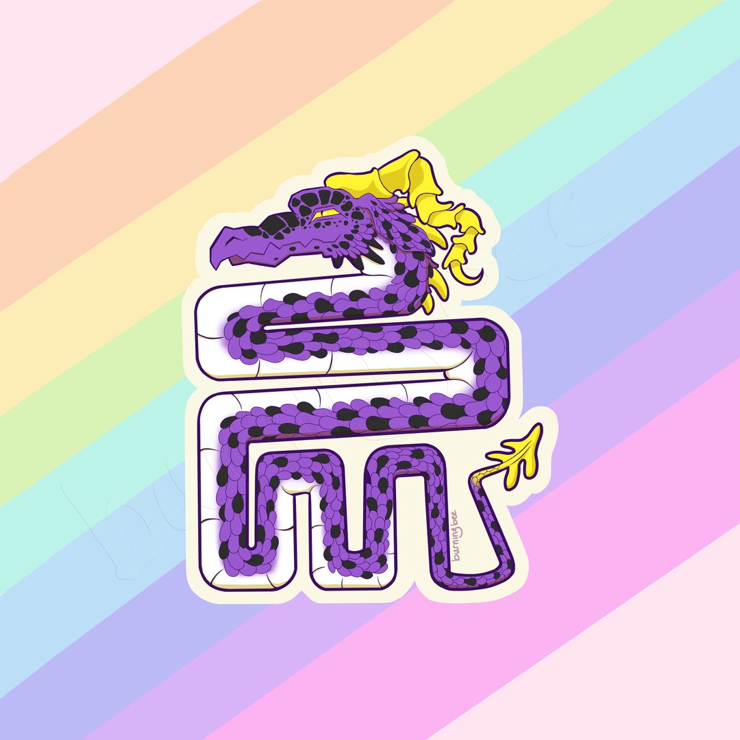 Nonbinary Pride Dragon Sticker - LGBTQIA, Pride, Queer, Nonbinary ...