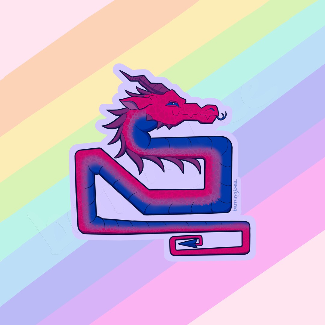Bi Pride Dragon Sticker LGBTQIA, Pride, Queer, Bisexual, Subtle Pride ...