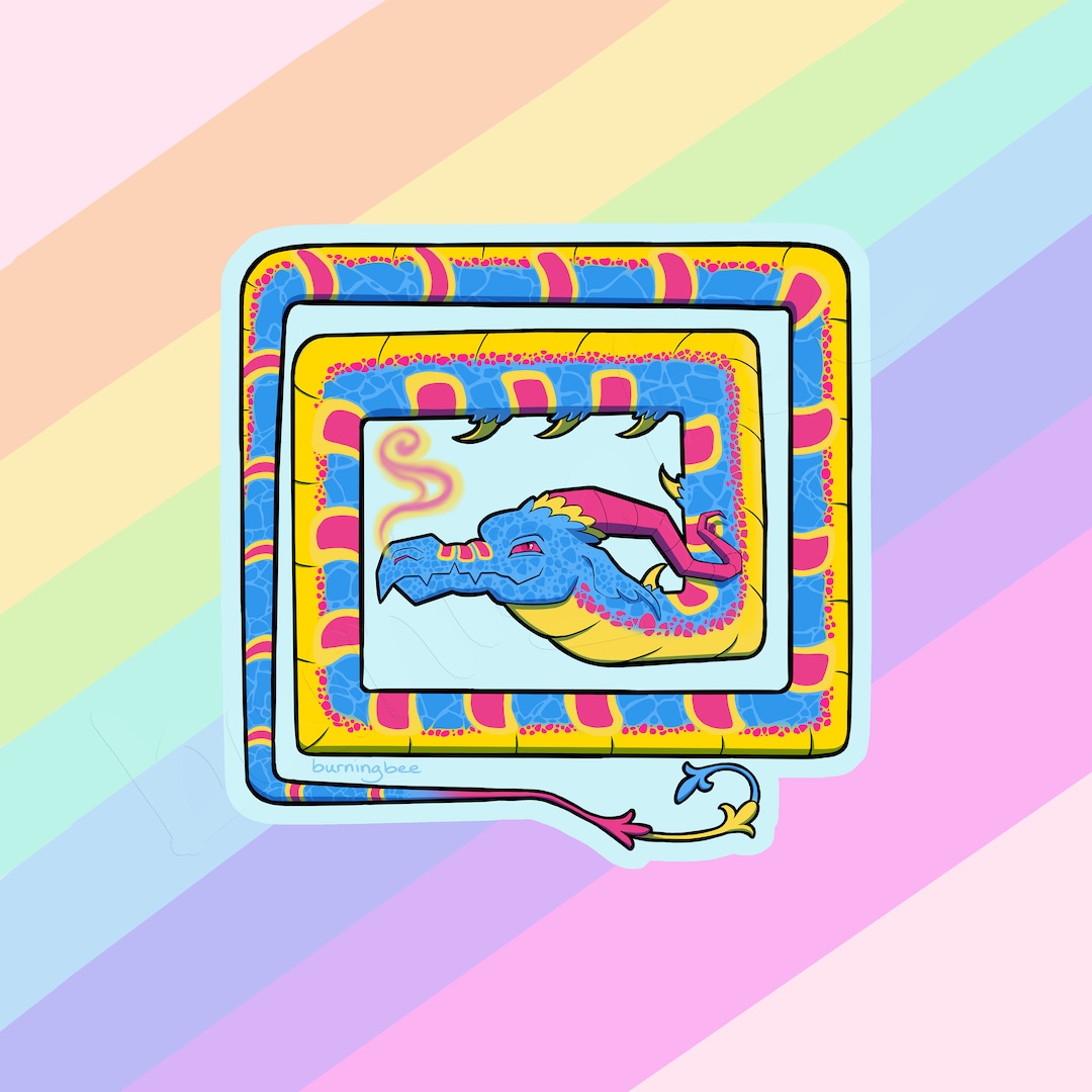 Pan Pride Dragon Sticker LGBTQIA, Pride, Queer, Pansexual, Subtle Pride ...