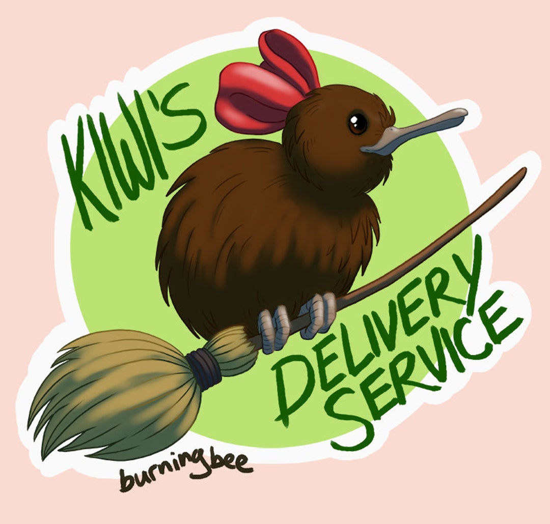Waterproof Kiwi's Delivery Service Sticker, Pun Sticker, Ghibli ...