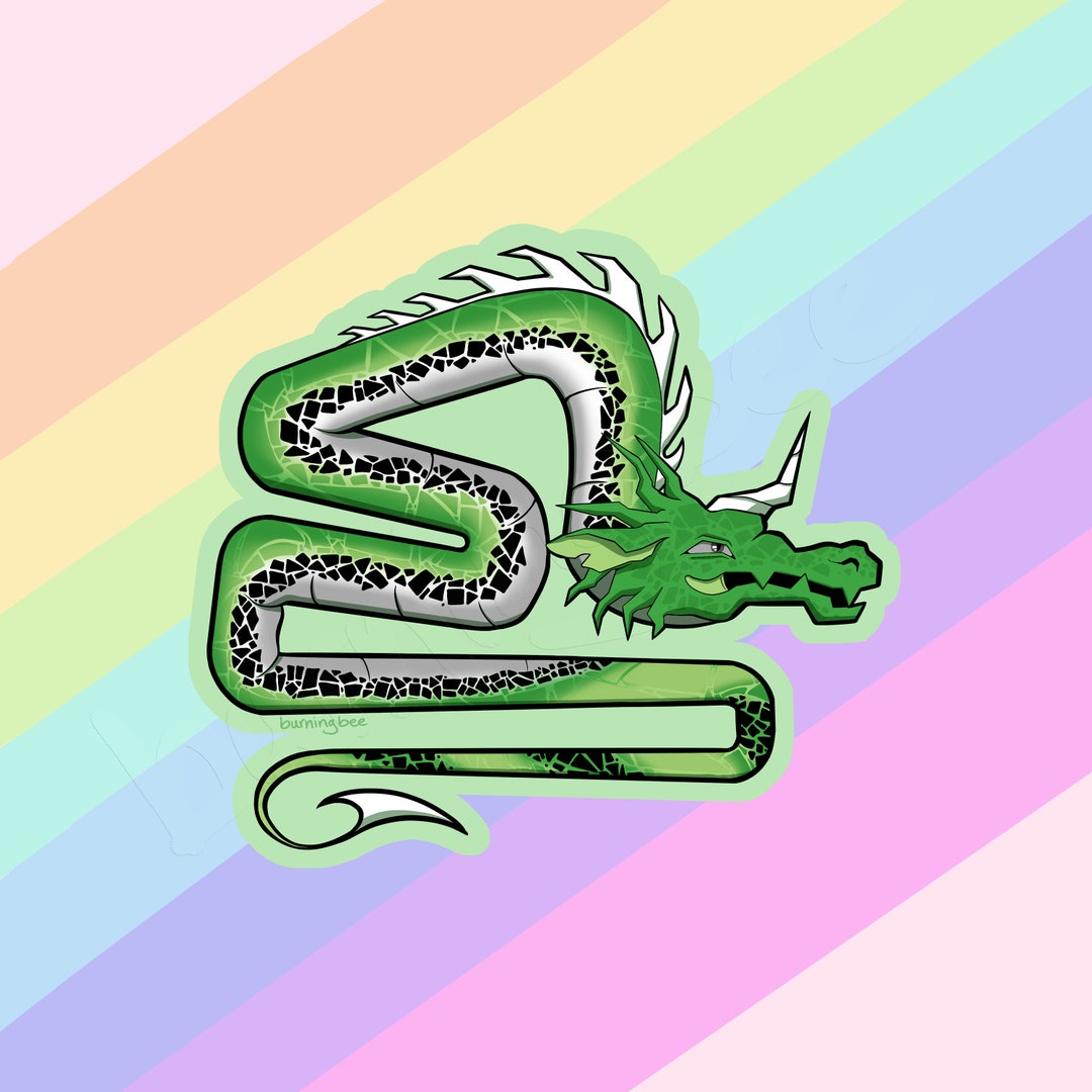 Aro Pride Dragon Sticker LGBTQIA, Pride, Queer, Aromantic, Subtle Pride ...