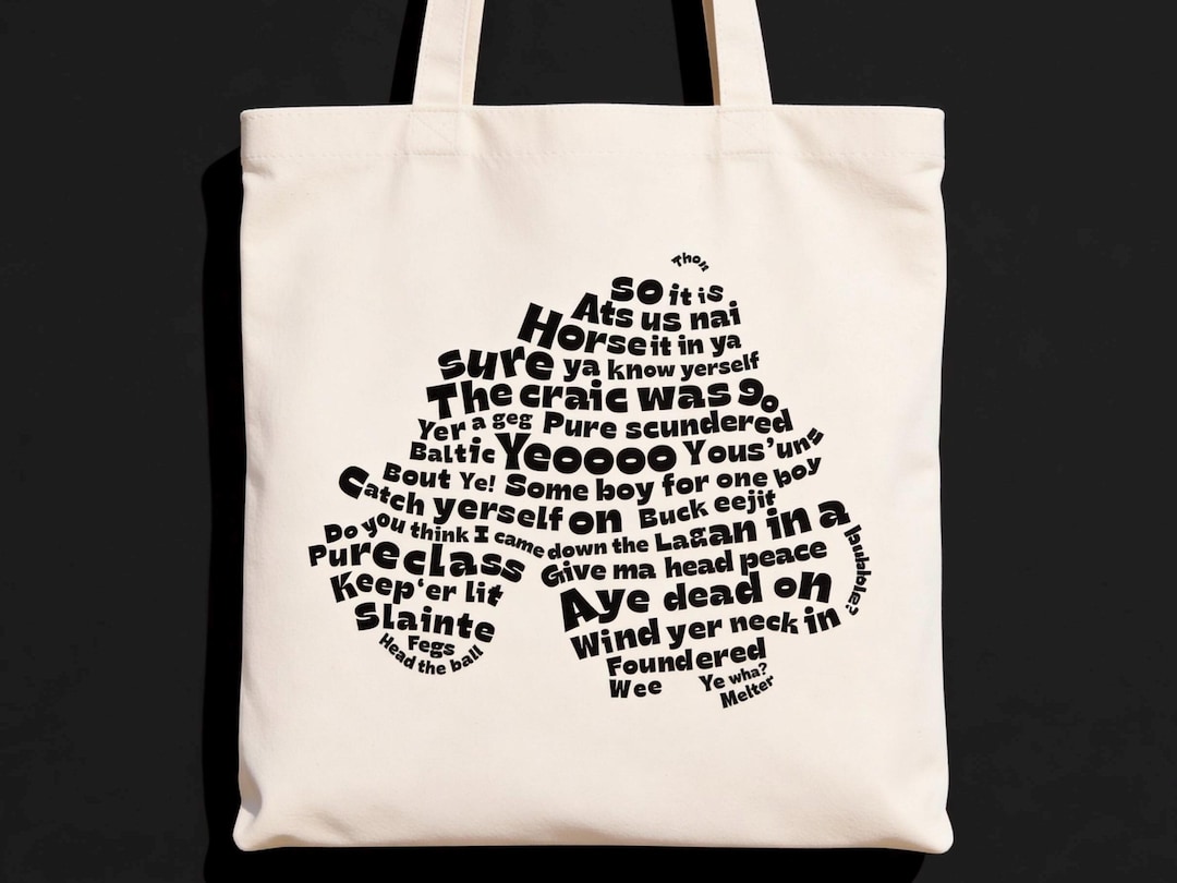 Cotton Tote Bag | Northern Irish Slang Map - Etsy