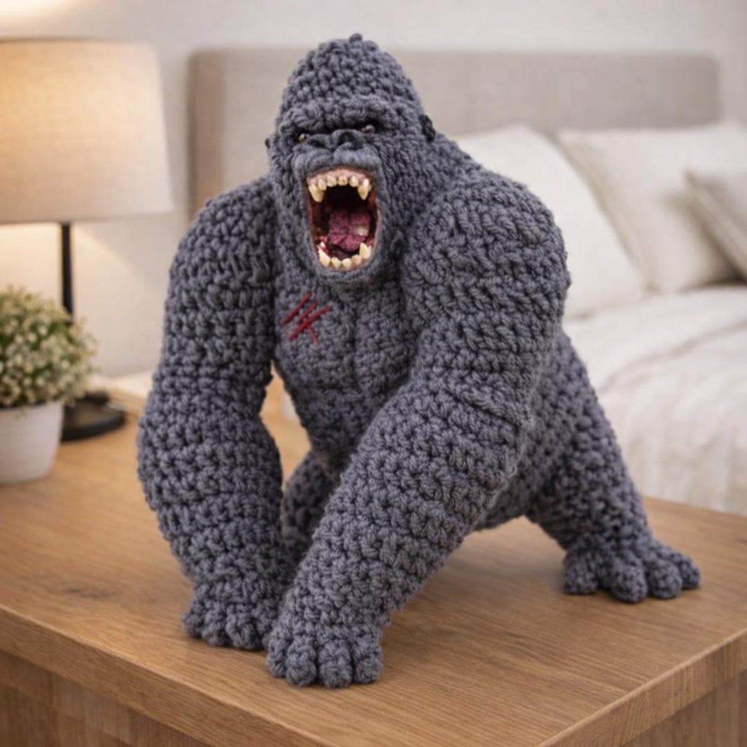 Realistic Gorilla Amigurumi Crochet Pattern PDF – Detailed Ape Plush ...