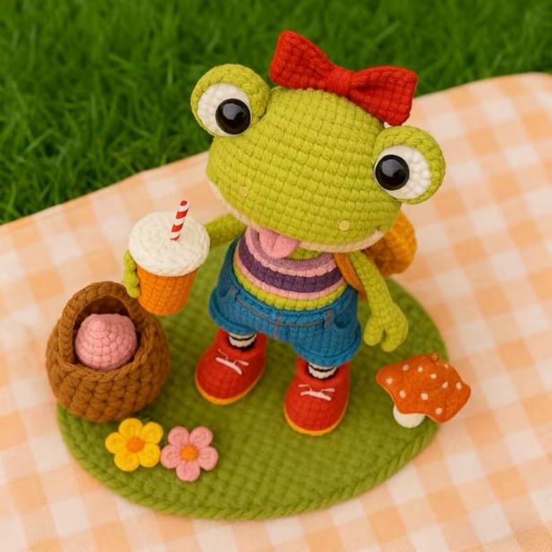 Frog Amigurumi Crochet Pattern PDF – Cute Smiling Frog Plush Toy, Easy ...