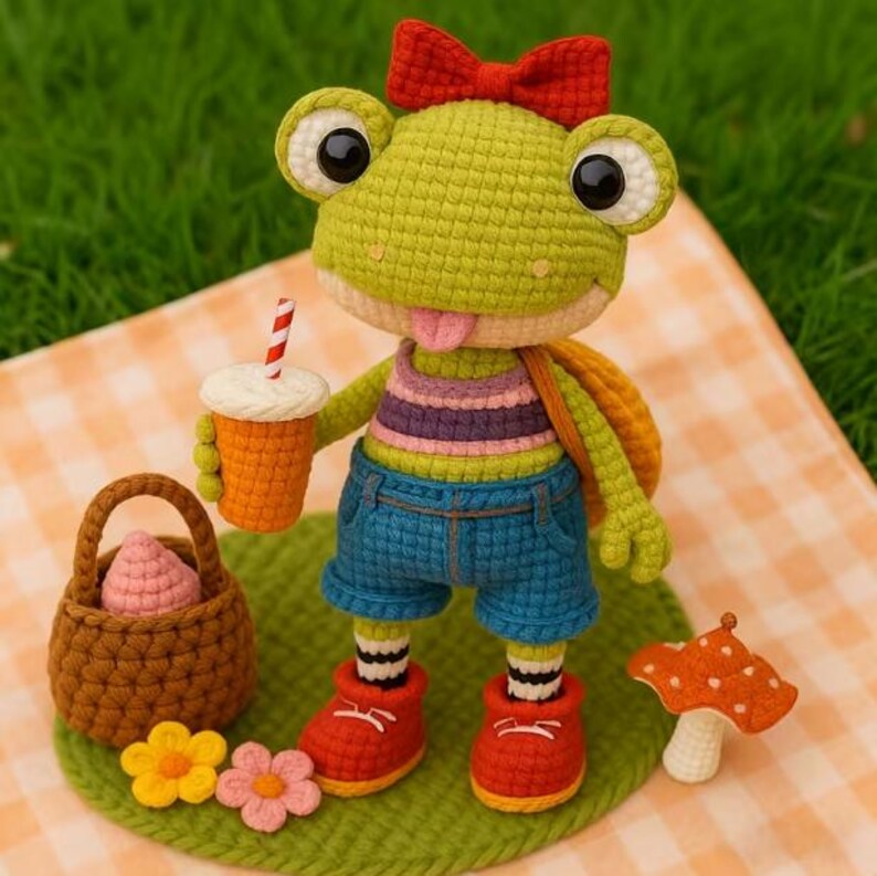 Frog Amigurumi Crochet Pattern PDF – Cute Smiling Frog Plush Toy, Easy ...