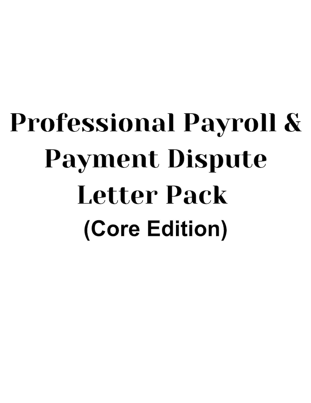 Payroll Dispute Letter Templates Overpayment and Payment Demand ...