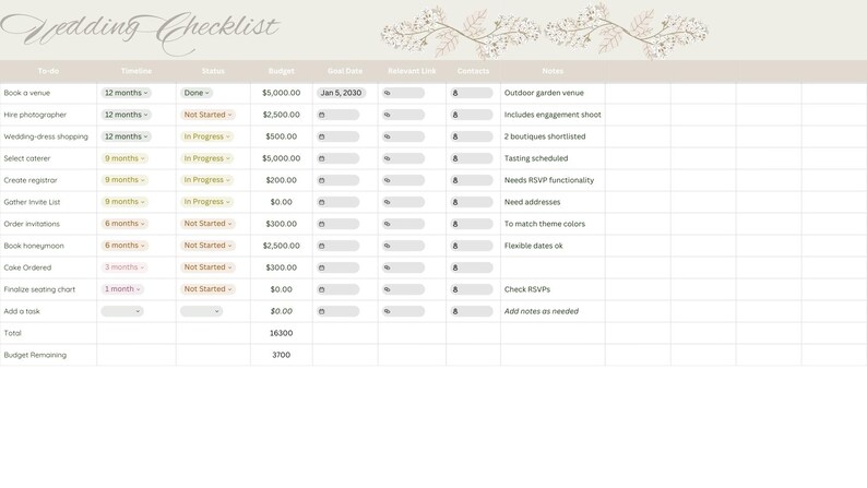 Wedding Planner Digital Download | Printable Wedding Checklist | Canva ...