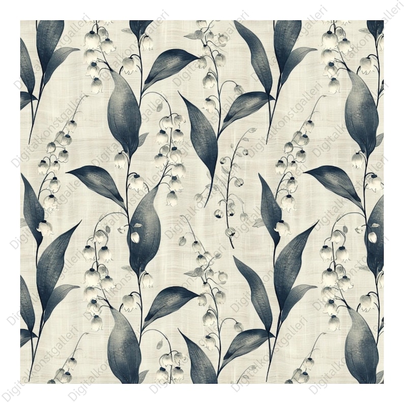 Lily of the Valley Seamless Pattern, Vintage Botanical Digital Paper ...