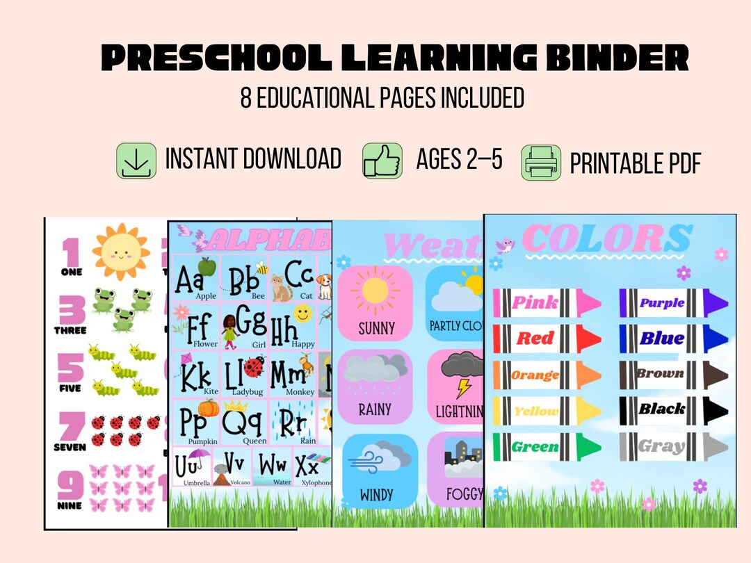 Preschool Learning Binder Printable | Toddler Busy Book | Alphabet ...