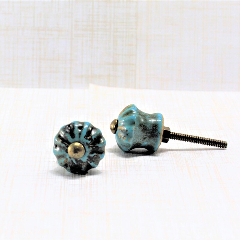 Teal Knobs - Etsy