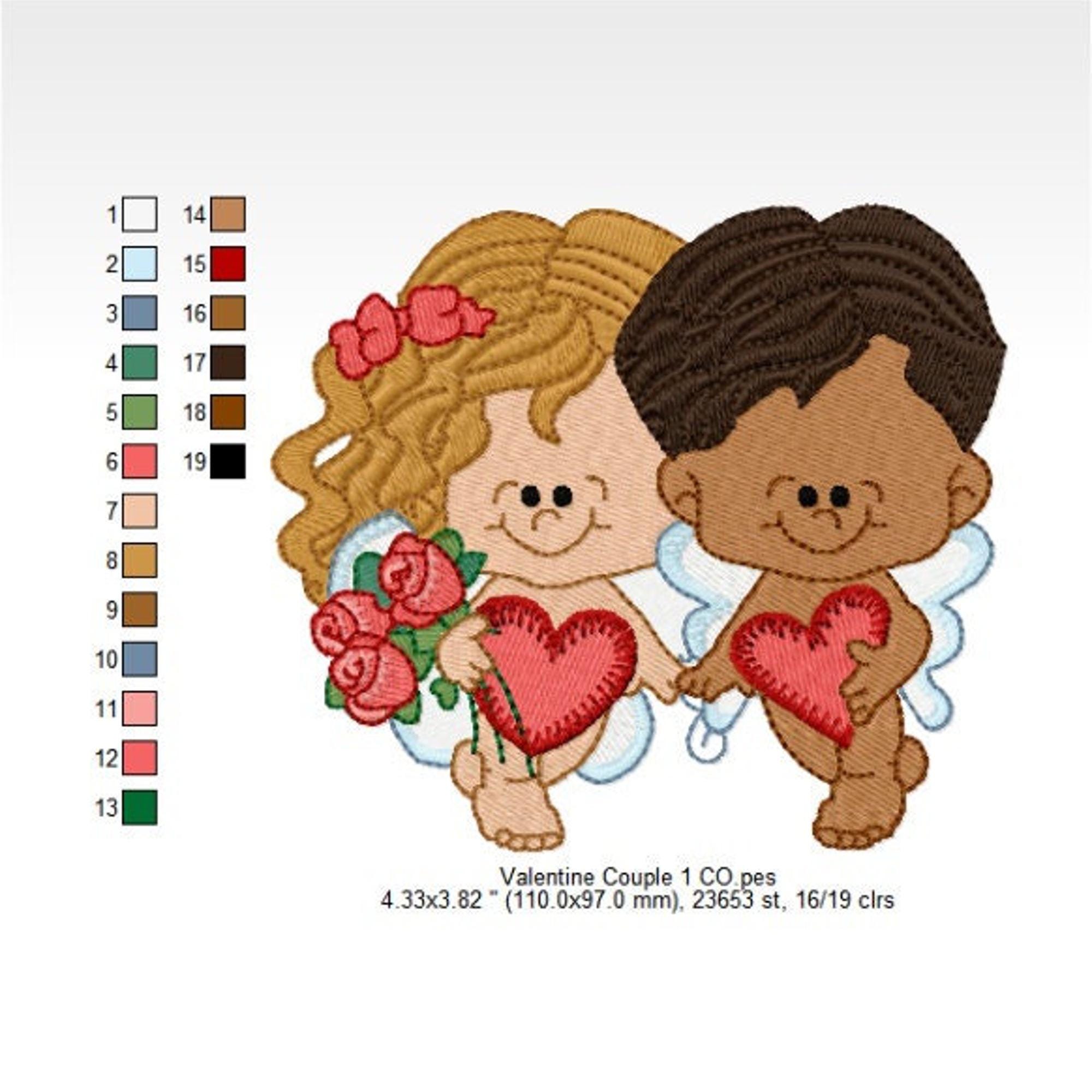Valentine - Machine Embroidery Designs - Valentine Couples - SET of 4 ...