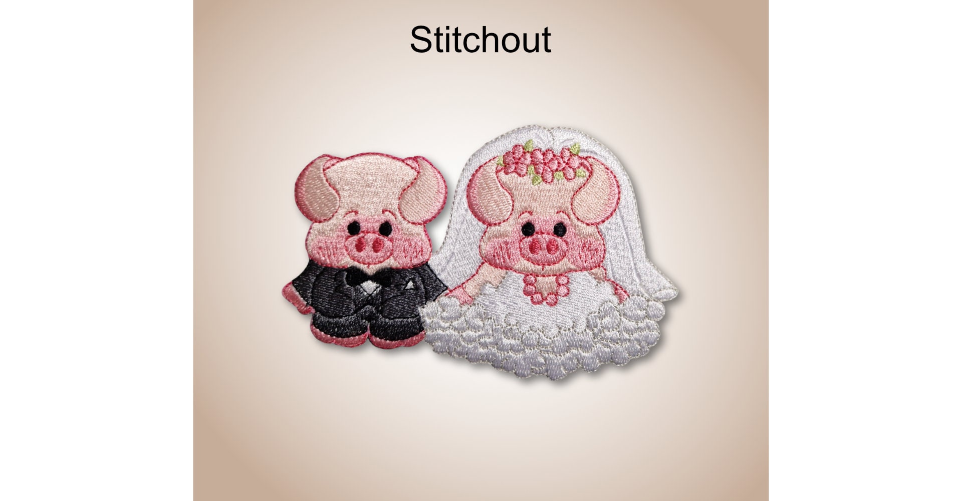 Wedding Pig Machine Embroidery Design Wedding Pigs 5x5 Hoop - Etsy