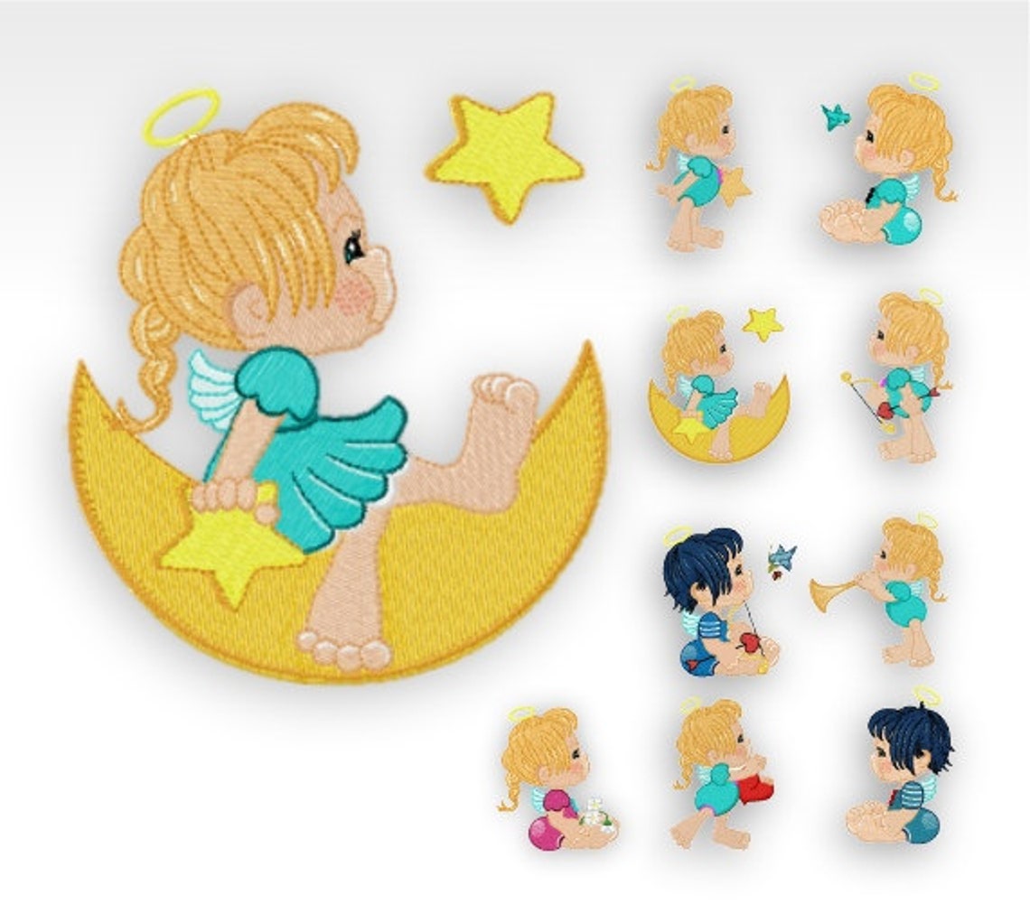 Angel Machine Embroidery Designs Heavenly Angels Set of 10 - Etsy