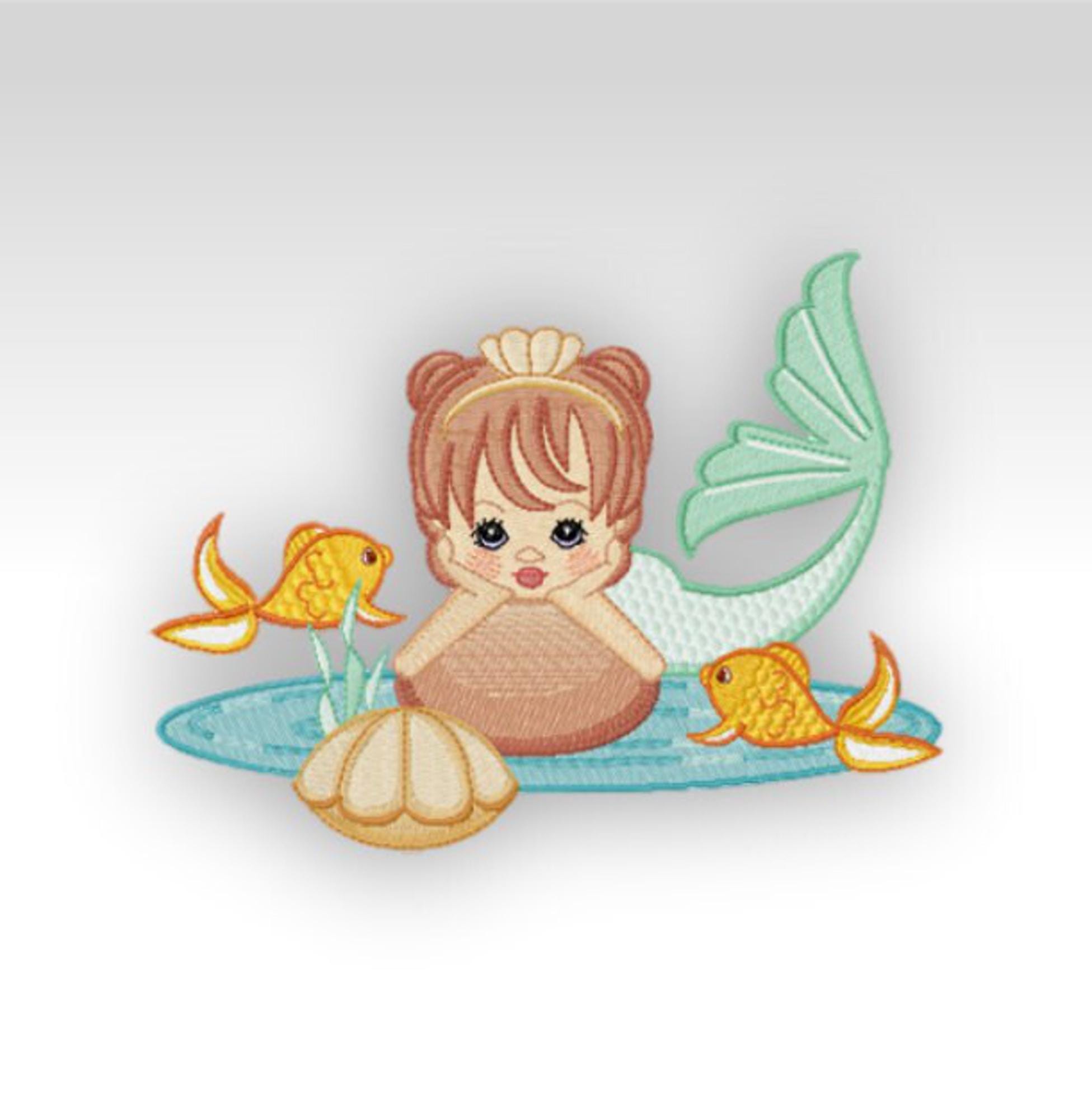 Mermaid - Machine Embroidery Design - Precious Mermaid 4 - 5x7" Hoop ...