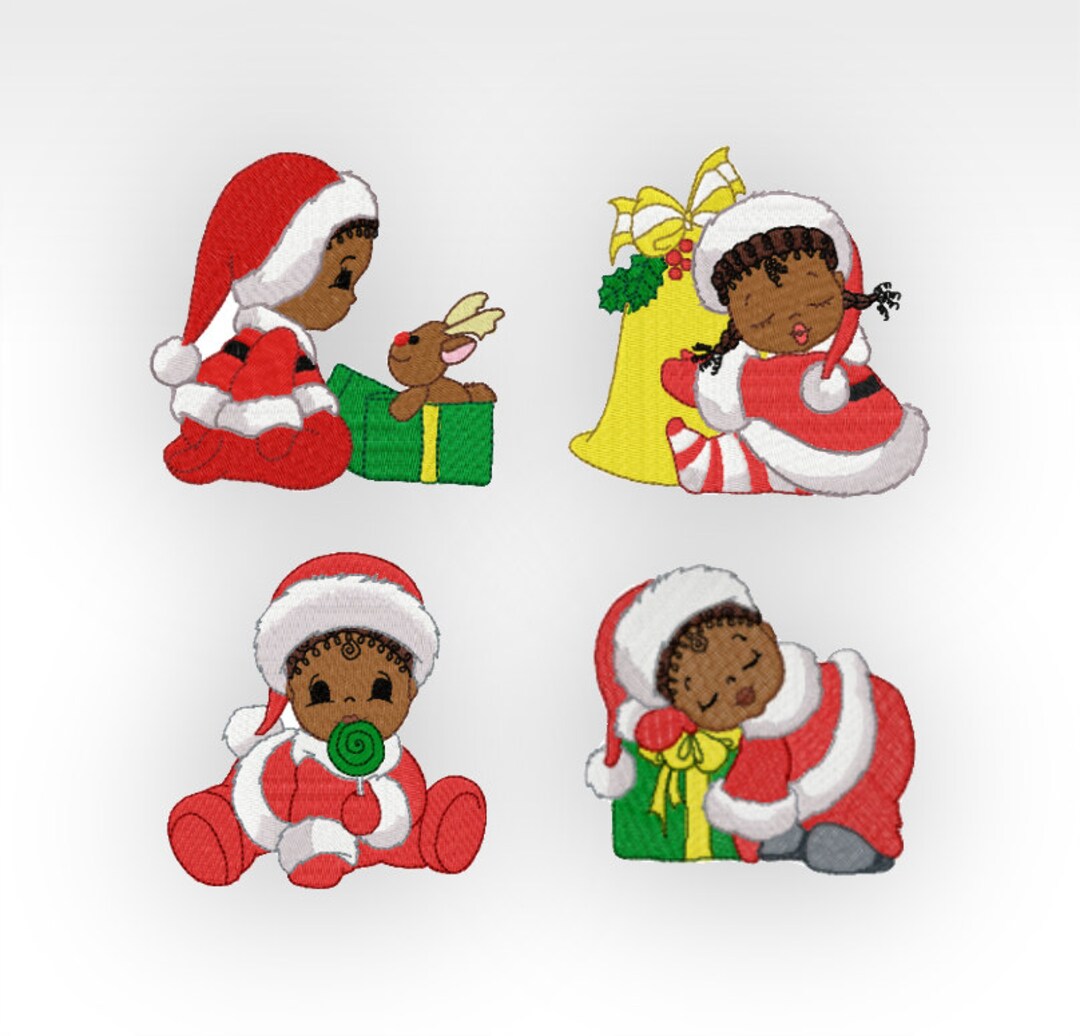 Xmas Babies - Machine Embroidery Designs - 4x4" Hoop - SET of 4 - Etsy