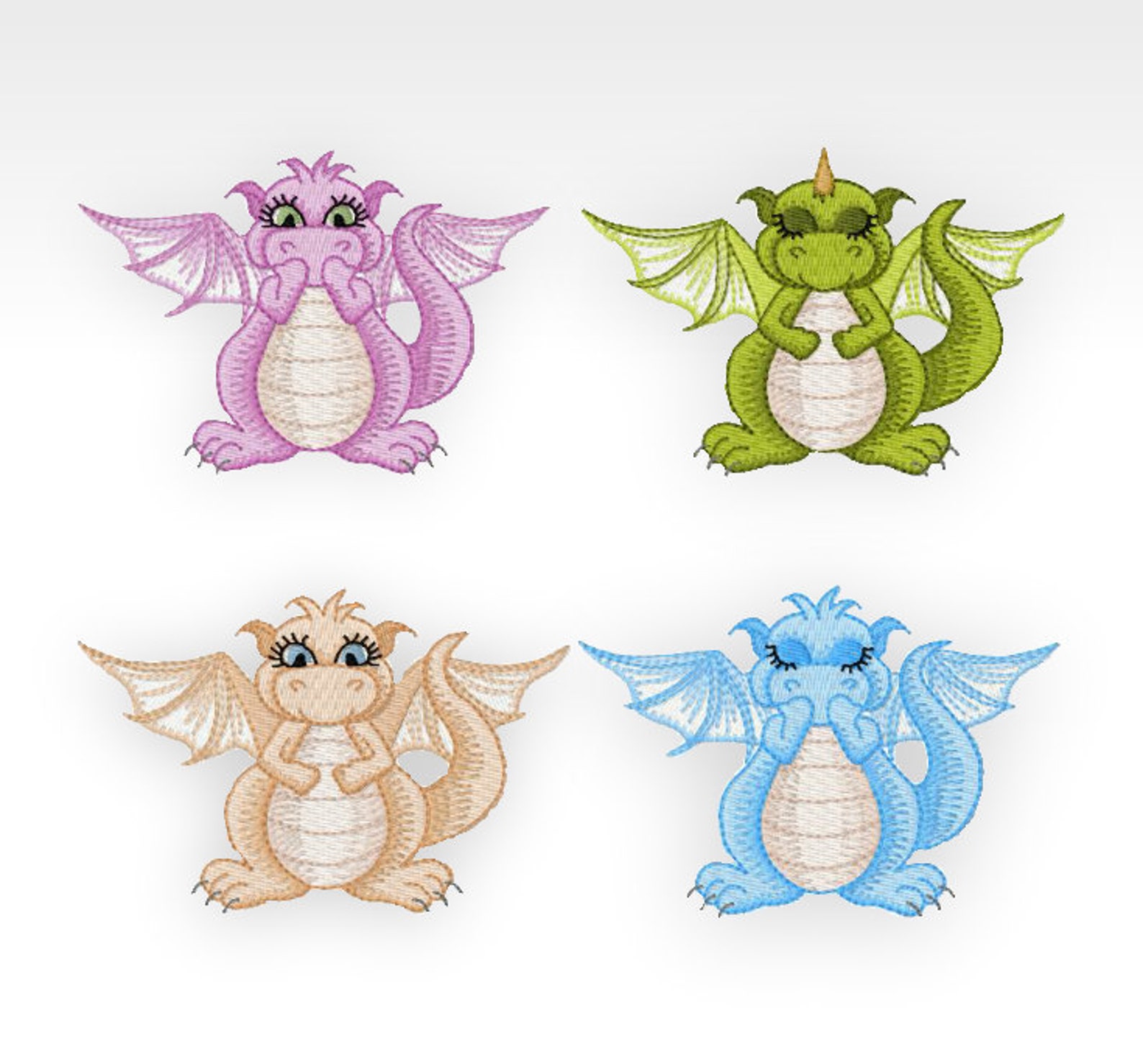 Dragon - Machine Embroidery Designs - Mini Daishi Dragon - SET of 4 - Etsy